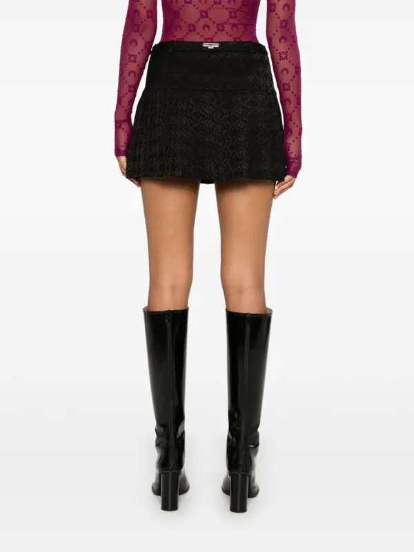 MARINE SERRE Moon Diamond-jacquard Mini Skirt - Black