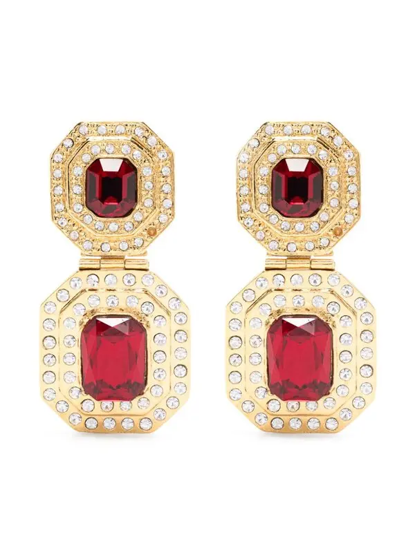 Alessandra Rich Crystal-embellished Drop Earrings - Gold
