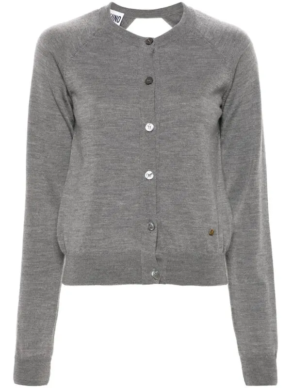 Moschino Mélange-effect Cardigan - Black