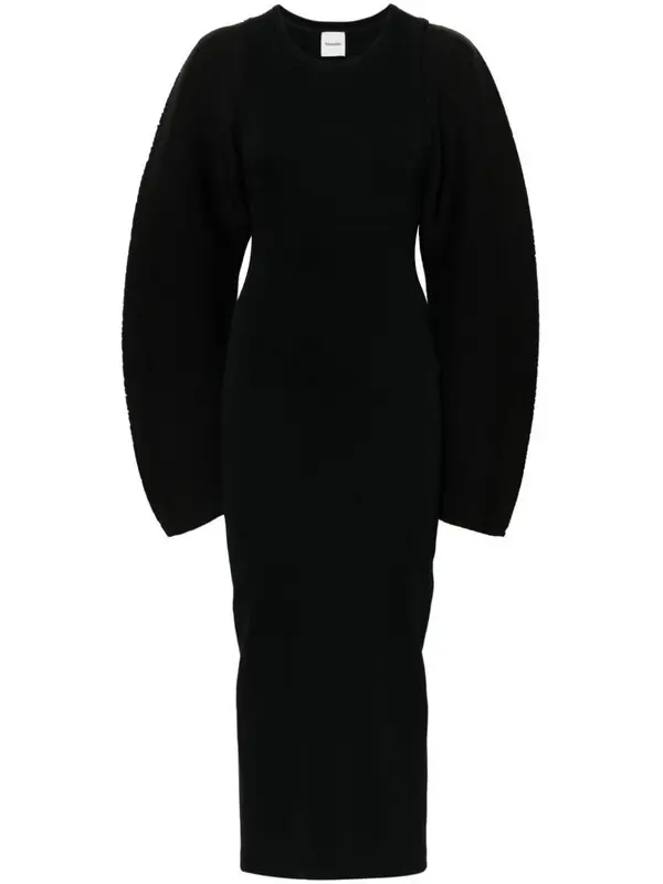 Nanushka Layered Sculpted-sleeves Midi Dress