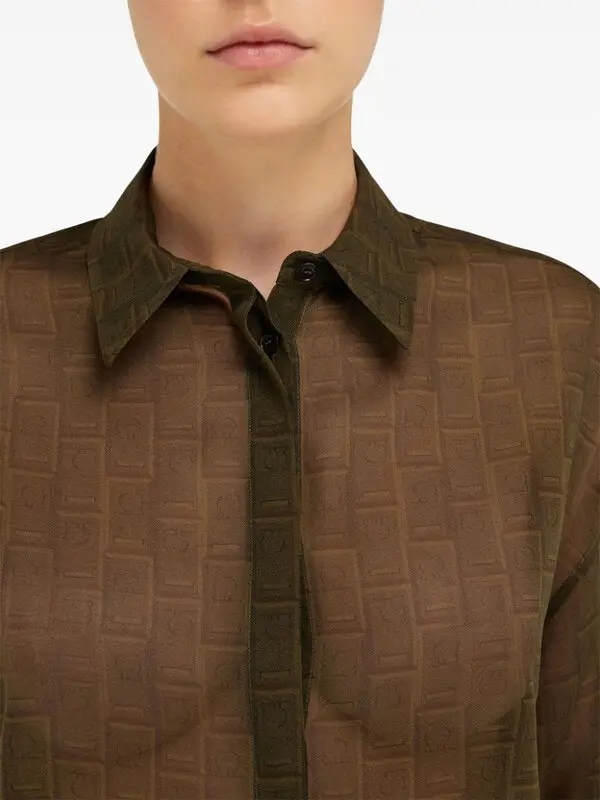 FERRAGAMO Monogram Silk Shirt
