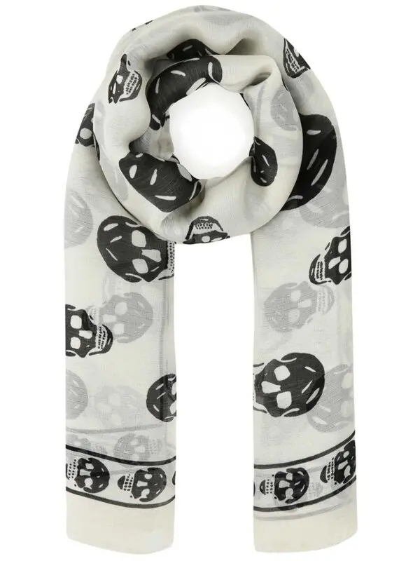 Alexander McQueen Skull-print Scarf - White