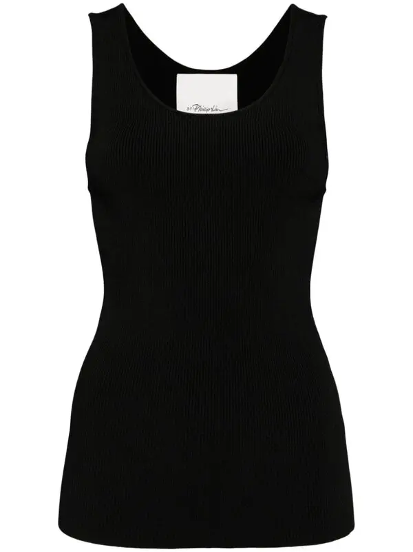 3.1 Phillip Lim Ribbed Tank Top - Black