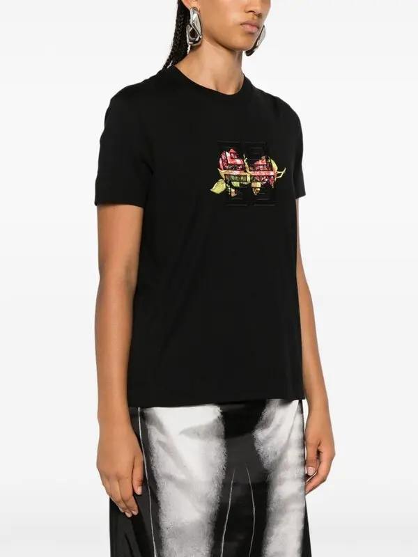 Givenchy 4g Lace Cotton T-shirt - Black