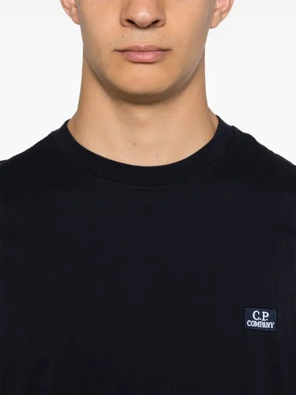 C.P. COMPANY Logo-embroidered T-shirt - Blue