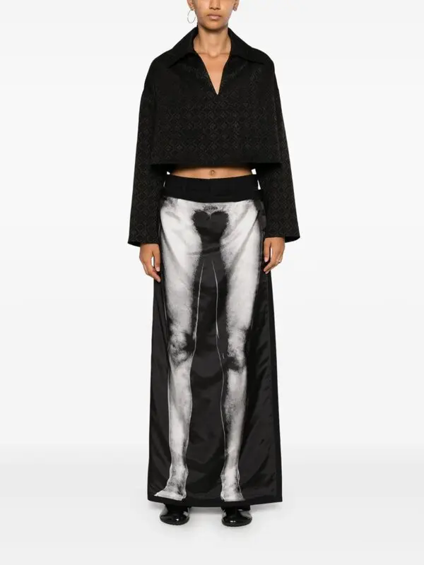 MARINE SERRE Moonogram Jacquard Cropped Top