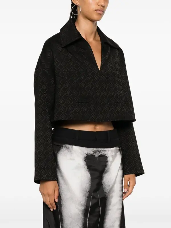 MARINE SERRE Moonogram Jacquard Cropped Top