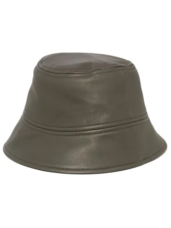 YVES SALOMON Leather Bucket Hat - Green