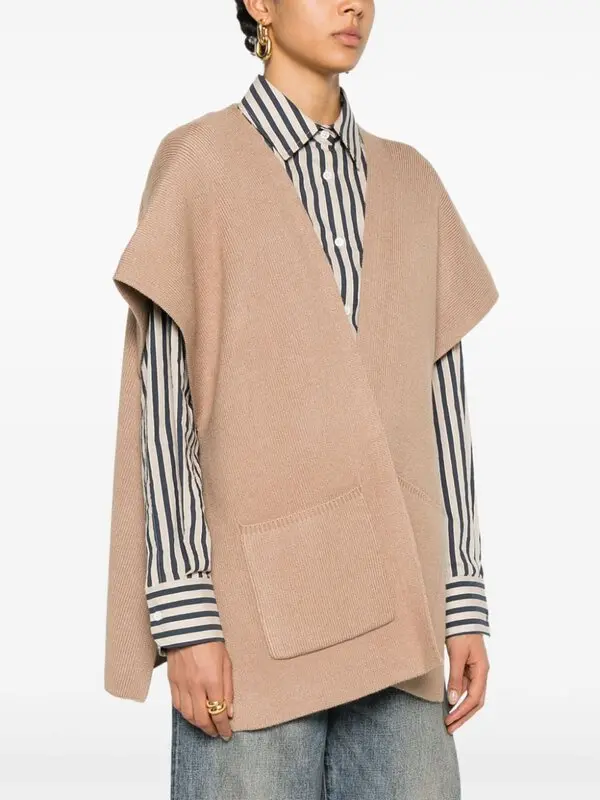 TWINSET Logo-embroidered Poncho - Neutrals