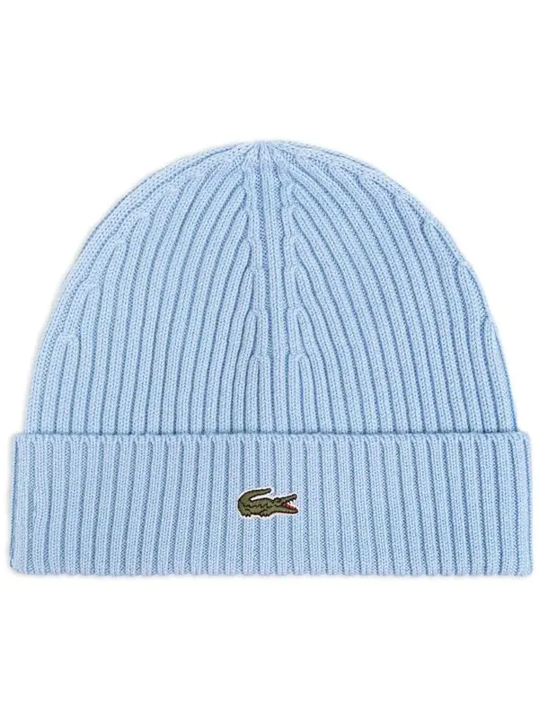 Lacoste Logo-embroidered Knit Hat - Blue