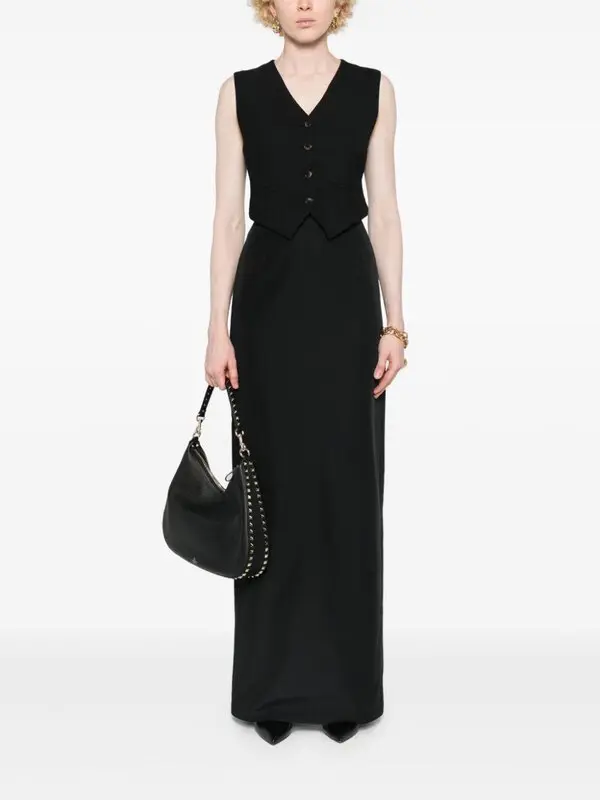 Erika Cavallini Single-breasted Cropped Waistcoat - Black
