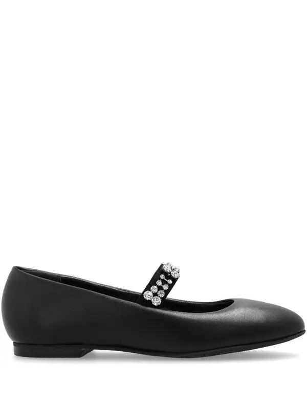 Casadei Crystal-embellished Ballerina Shoes - Black