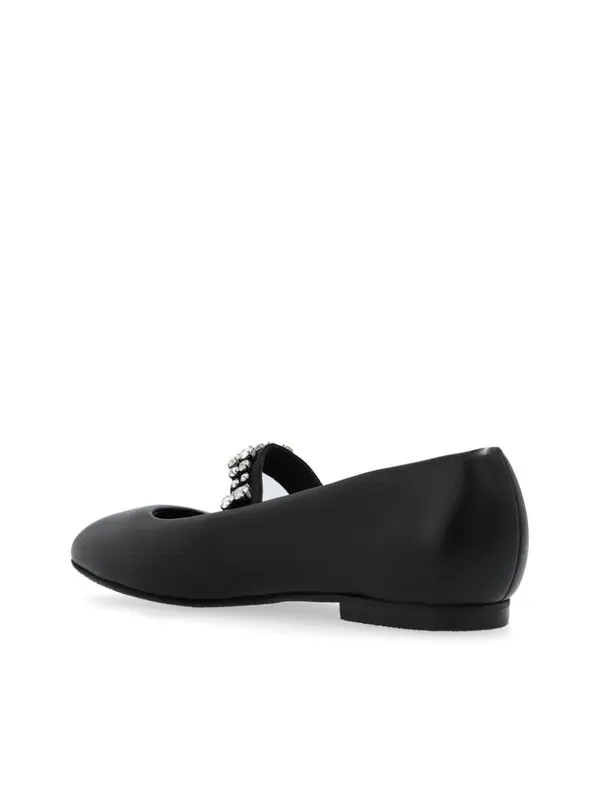Casadei Crystal-embellished Ballerina Shoes - Black