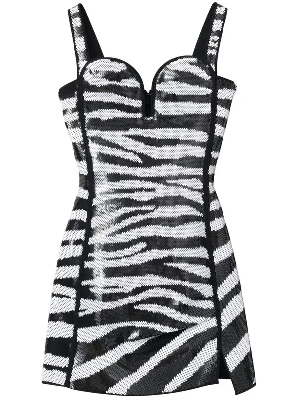 Marc Jacobs Zebra Print Mini Dress - Black