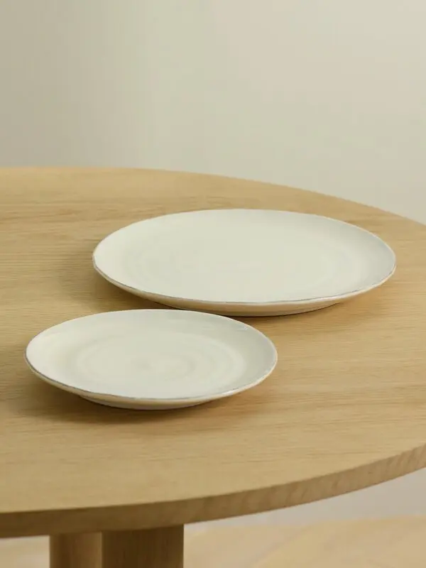 Brunello Cucinelli Set Of Two Glazed Ceramic Plates - White
