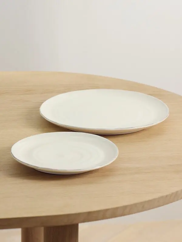 Brunello Cucinelli Set Of Two Glazed Ceramic Plates - White