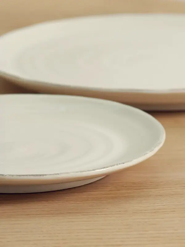 Brunello Cucinelli Set Of Two Glazed Ceramic Plates - White