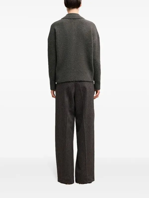 AMI Paris De Coeur Polo Sweater - Grey