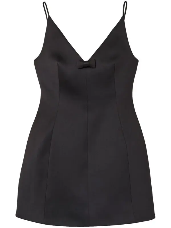 Marc Jacobs Satin Mini Dress With Bow - Black | Editorialist