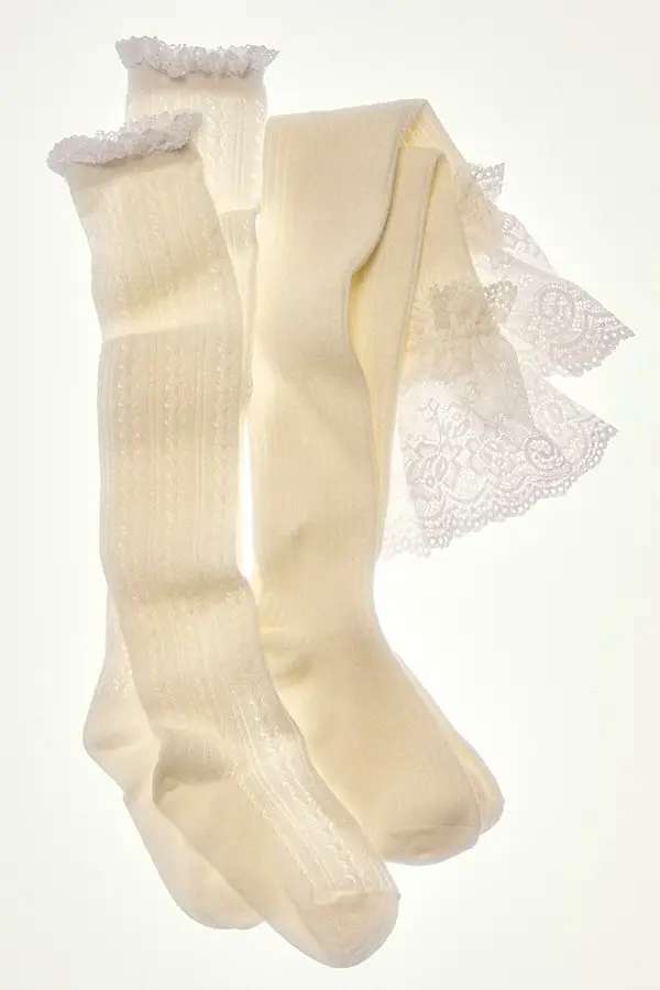 Free People Misty Net Pointelle Tall - Cream
