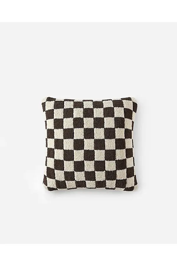 Free People Sunday Citizen Checkerboard Throw Pillow - Mocha