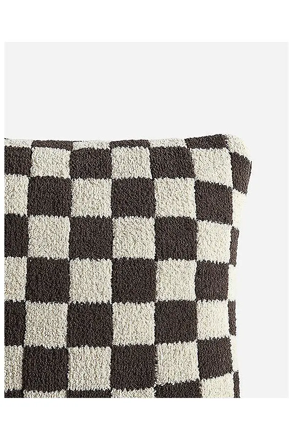 Free People Sunday Citizen Checkerboard Throw Pillow - Mocha