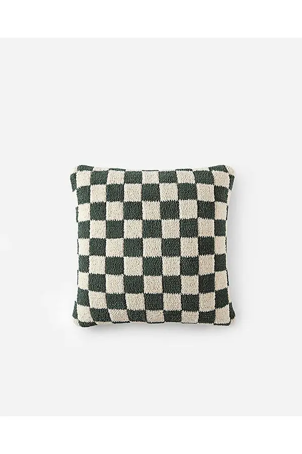 Free People Sunday Citizen Checkerboard Throw Pillow - Moss