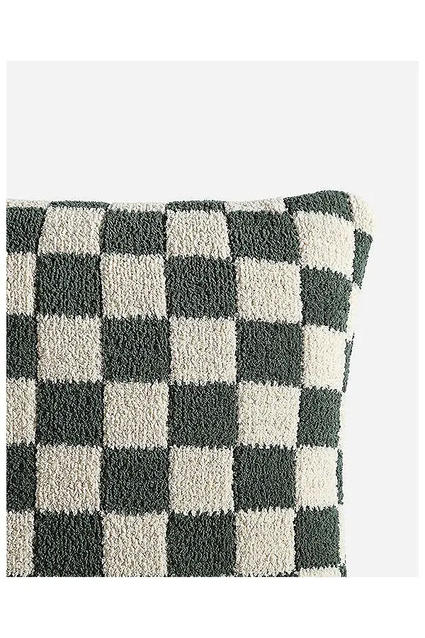 Free People Sunday Citizen Checkerboard Throw Pillow - Moss
