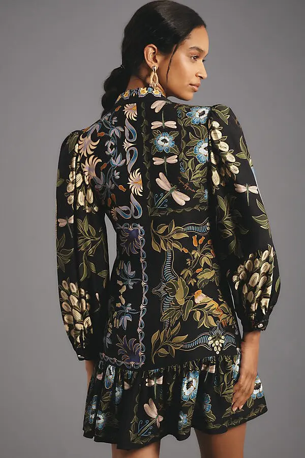 farm rio black winter garden mini dress Farm Rio Black Berry Garden Mini Dress  SPACE by Leslie Beard