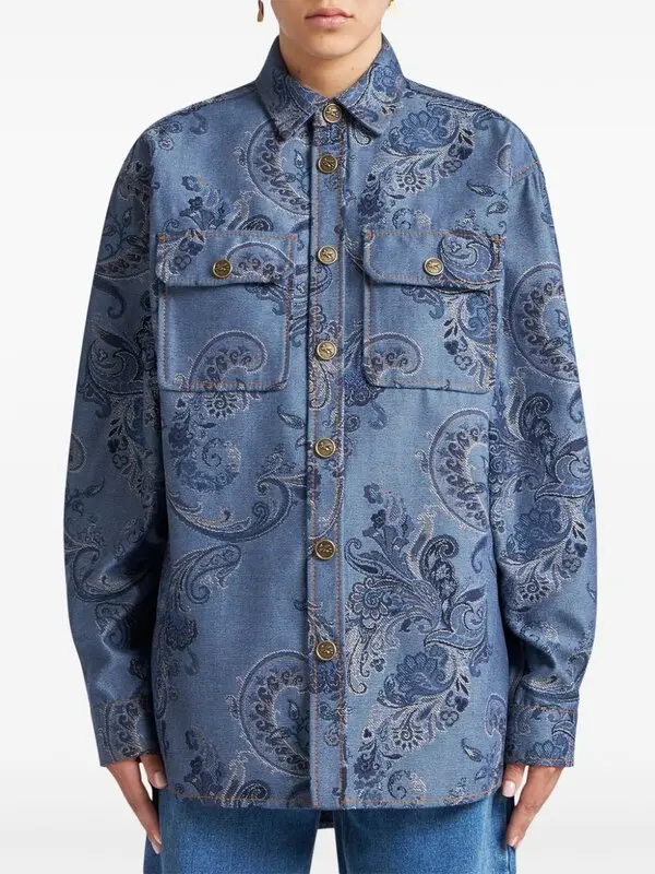 Etro Jacquard Denim Overshirt