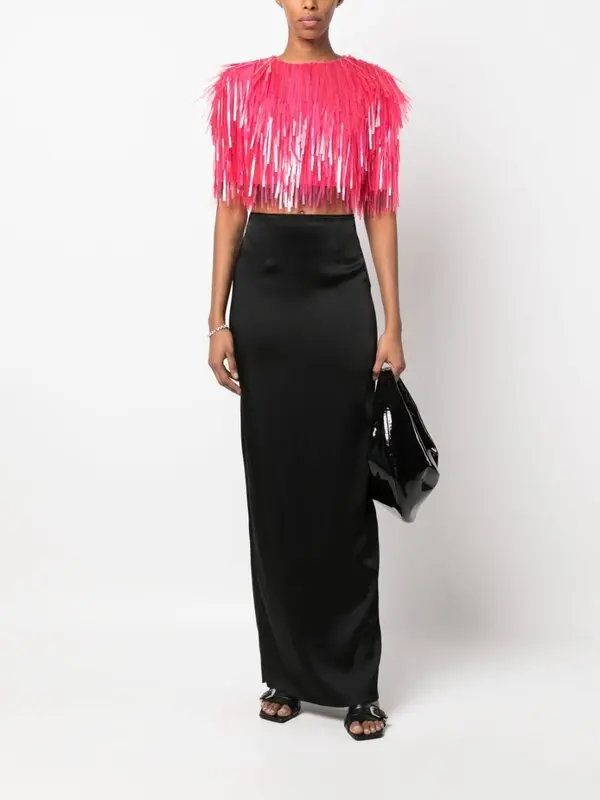 Sportmax Fringed Cropped Top