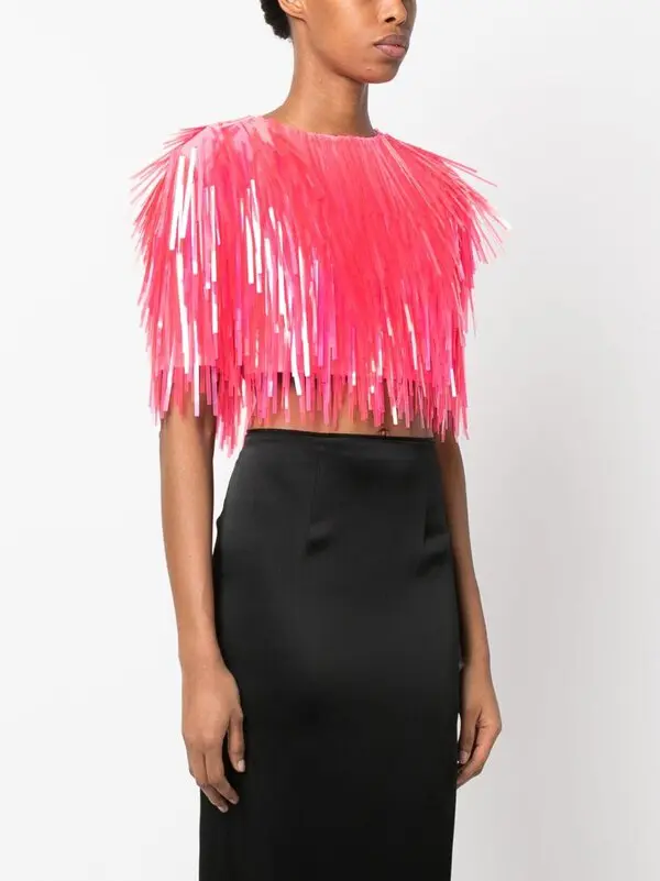 Sportmax Fringed Cropped Top