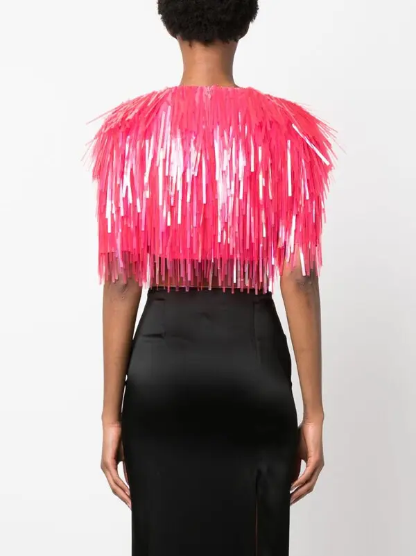 Sportmax Fringed Cropped Top