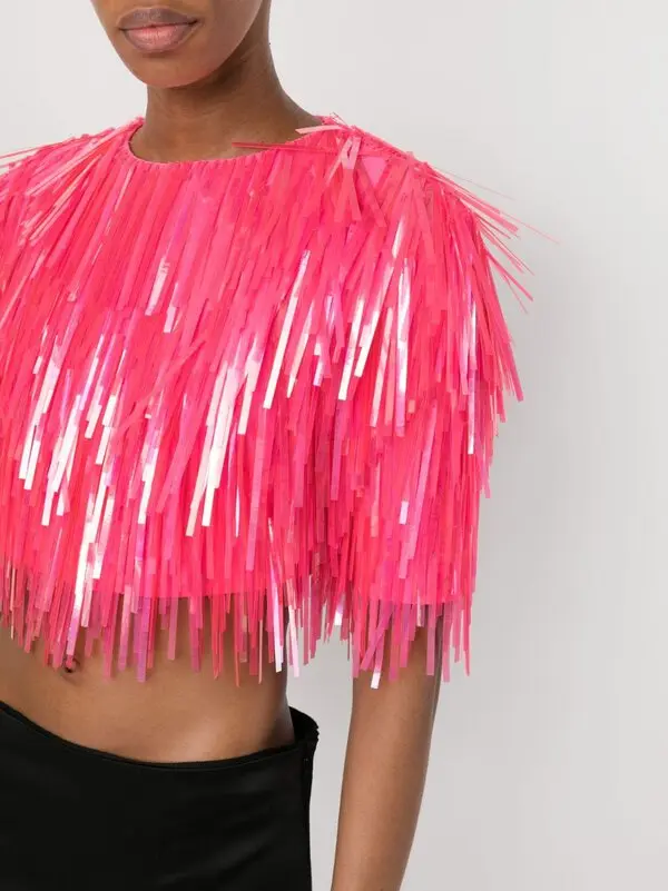 Sportmax Fringed Cropped Top