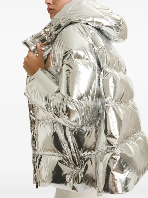 YVES SALOMON Metallic-finish Padded Coat