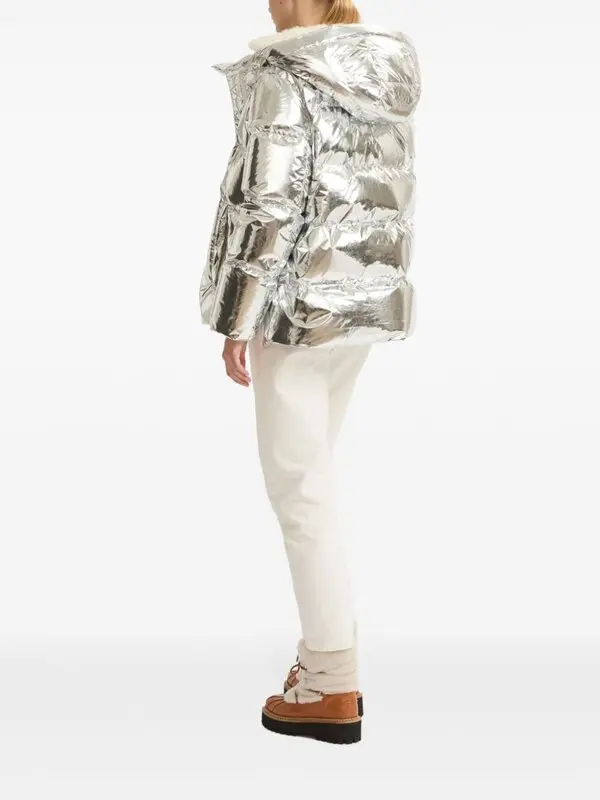 YVES SALOMON Metallic-finish Padded Coat