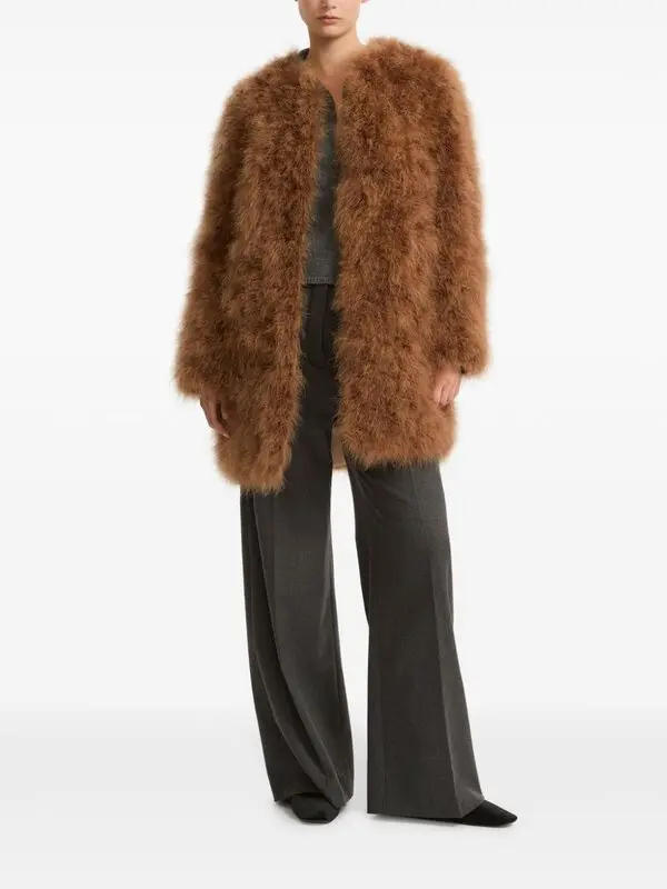 YVES SALOMON Feather-detailing Coat