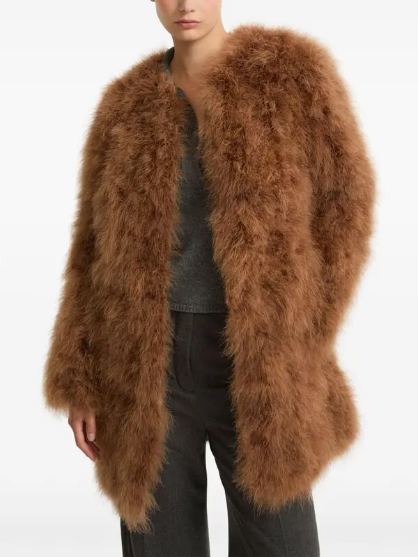 YVES SALOMON Feather-detailing Coat