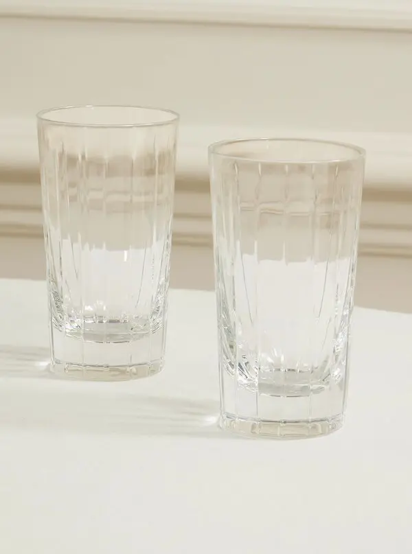 Christofle Iriana Set Of Two Crystal Highball Glasses - Neutrals