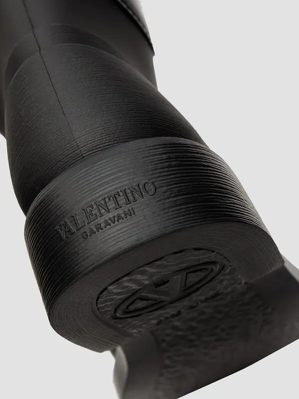 Valentino Garavani Vlogo The Bold Edition Boots In Rubber And Calfskin