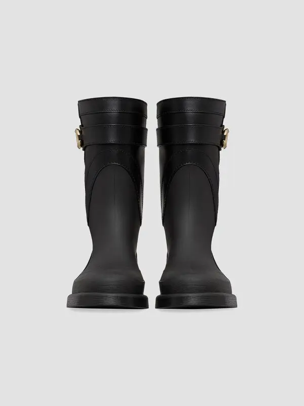 Valentino Garavani Vlogo The Bold Edition Boots In Rubber And Calfskin