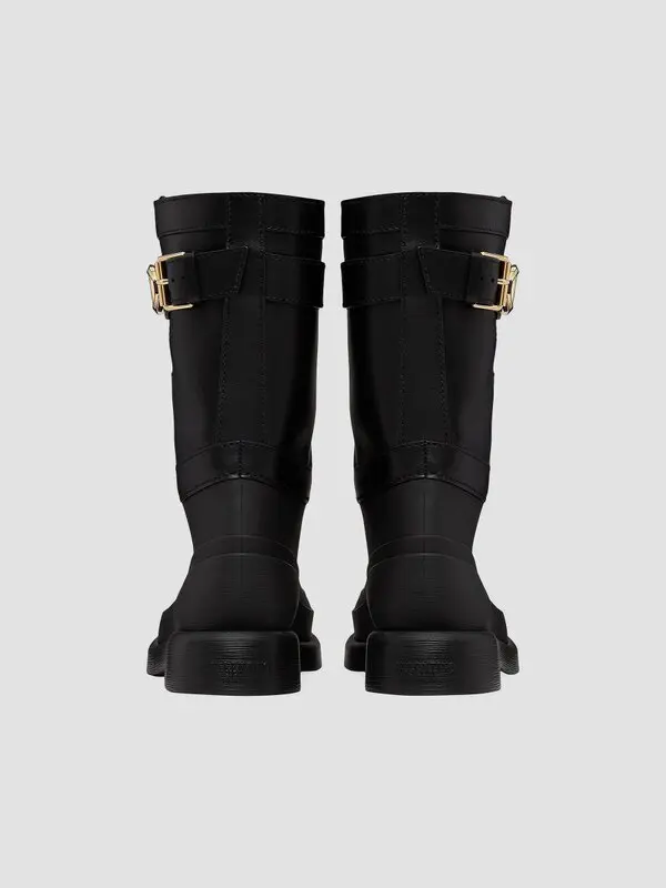 Valentino Garavani Vlogo The Bold Edition Boots In Rubber And Calfskin
