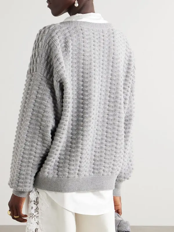 Sasuphi Textured Wool And Cashmere-blend Sweater - Gray