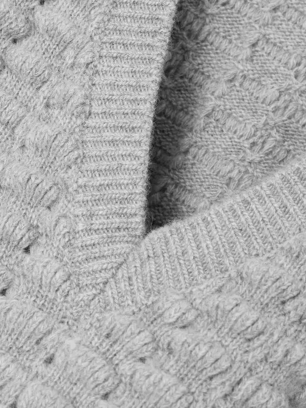 Sasuphi Textured Wool And Cashmere-blend Sweater - Gray