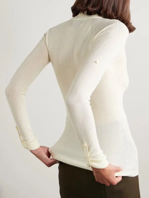 Unknown Sasuphi Lupetto Ribbed Cashmere And Silk-blend Sweater