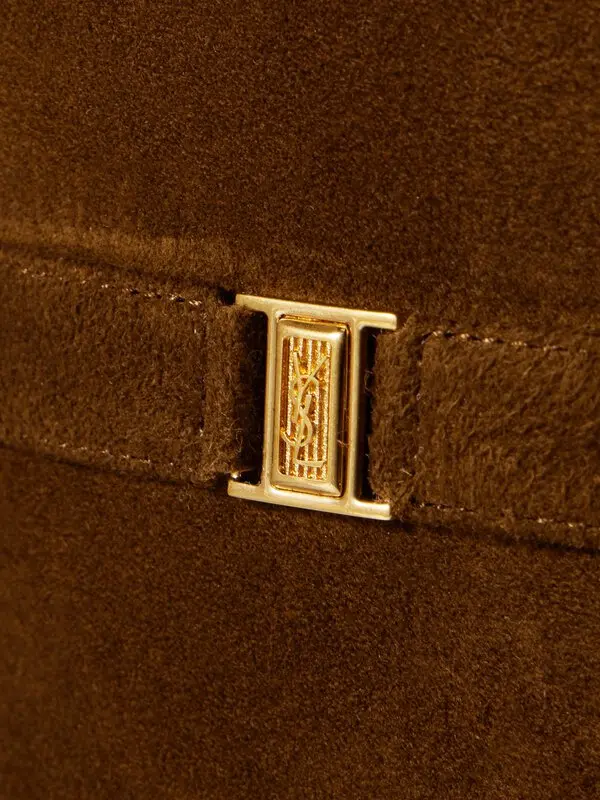 Saint Laurent Diane Suede Knee Boots - Brown