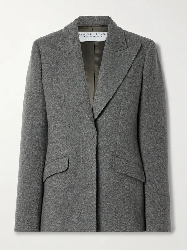 Gabriela Hearst Leiva Wool And Cashmere-blend Blazer - Gray