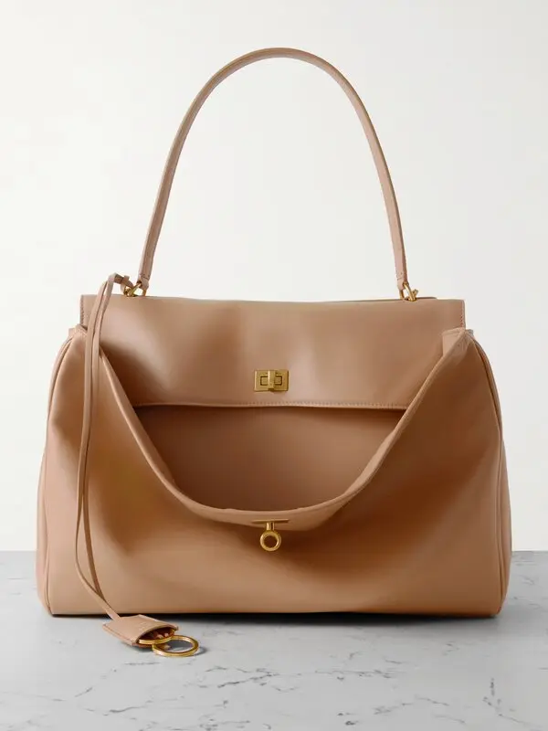 Balenciaga Rodeo Large Leather Shoulder Bag - Neutrals