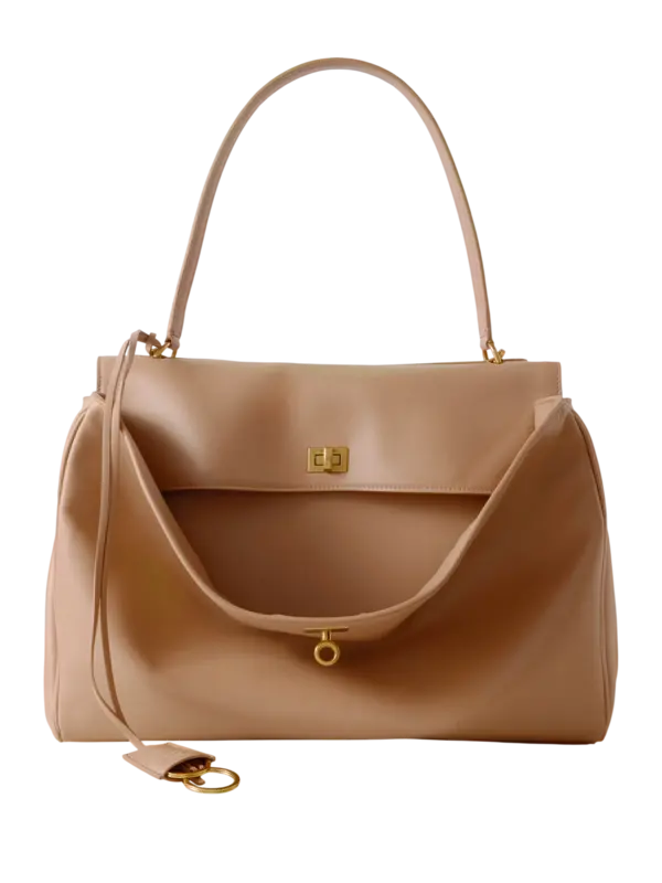Balenciaga Rodeo Large Leather Shoulder Bag - Neutrals