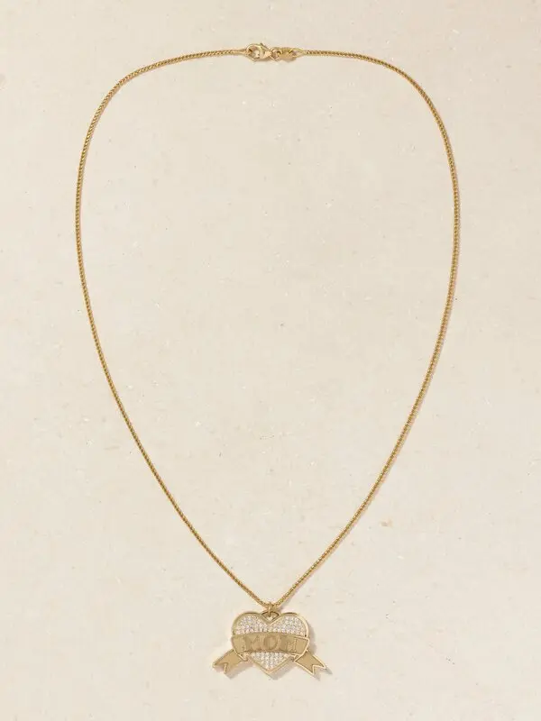 Established Mom Tattoo Diamond Necklace - Gold